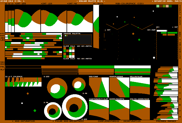 MDA and Hercules Monochrome 4 Colors Palette